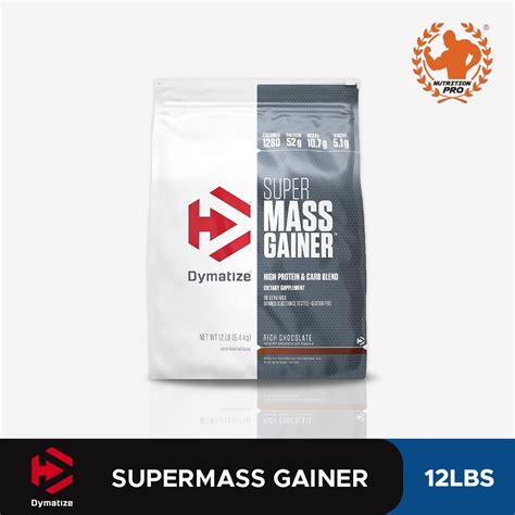 Dymatize Super Mass Gainer 12lbs 1280 Calories 50g Protein Weight Gain