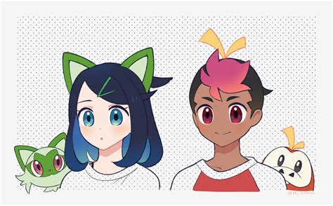 Sprigatito Liko Fuecoco And Roy Pokemon And 2 More Drawn By Rei