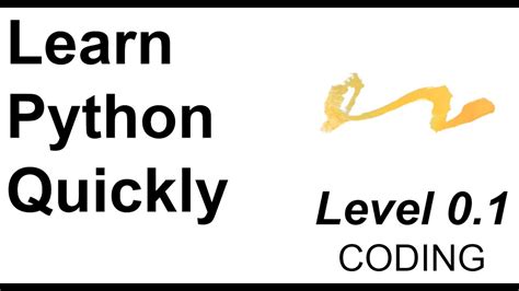 Quick Python Tutorial Level 01 Coding Youtube
