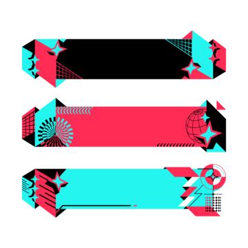 Text Box Red Blue Retro Tech Design Vector Textbox Tiktokborder