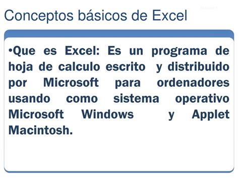 Ppt Conceptos Básicos De Excel Powerpoint Presentation Free Download