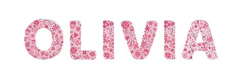 Premium Vector Olivia Female Name Girl Name Is Written By Floral Letters Flower Pink Alphabet
