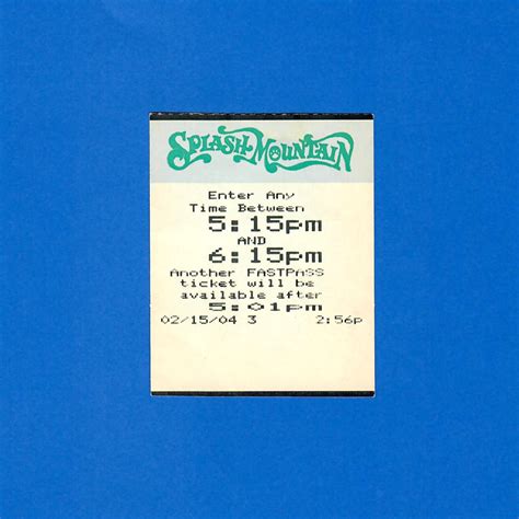 Fastpass Splash Mountain Original Style Walt Disney World 2004 Ticket