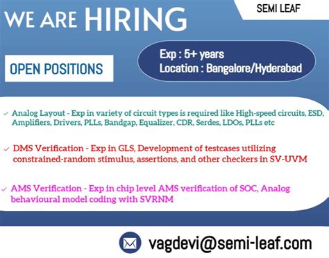 vagdevi krishna on linkedin analoglayoutengineers amsverificationengineers