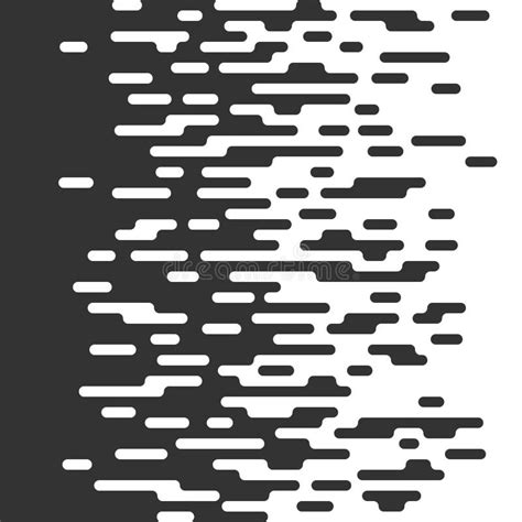 Seamless Black And White Irregular Rounded Lines Background Hal Stock Vector Illustration Of