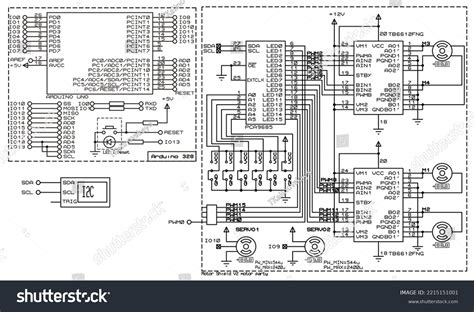 Schematic Diagram Electronic Device On Arduino Stock Illustration 2215151001 Shutterstock