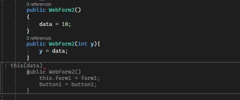 While Creating Parameterized Constructor In Net The Suggestions Are