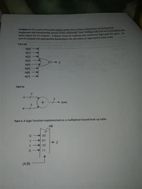 Solved Problem 2 For Each Of The Parts Below Write One Or