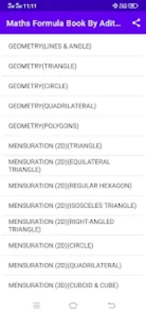 Maths Formula Book In Hindi For Android Download