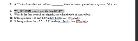 Solved 7 A 32 Bit Address Bus Will Address Times As Many