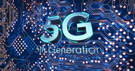 Animation Of 5g Text Against Microprocessor Connections In Seamless Pattern On Blue Background