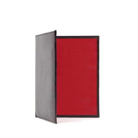 Launer London Passport Case In Black With Guard Red Interior The Lanam Shop
