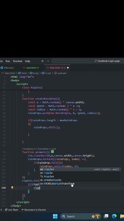 Rain Using Html Css Javascript Html Css Javascript Tutorials Youtube