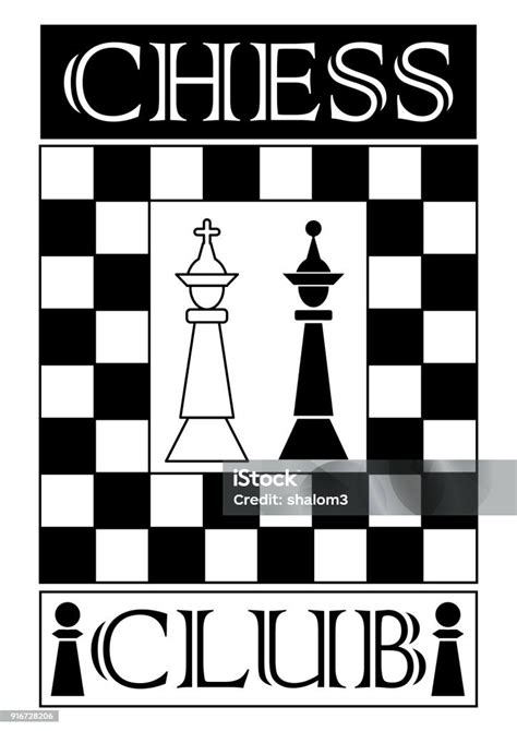 흑백 디자인에 체스 클럽 간판 체스 조각 흰색 왕과 검은 여왕 체스판 디자인 프레임 전단지에 대한 스톡 벡터 아트 및 기타 이미지 전단지 체스 0명 Istock