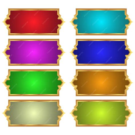 장식적인 럭셔리 골든 아라비아 이슬람 배너 타이틀 프레임 배경 금 텍스트 박스 클리파트 프리미엄 벡터