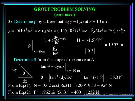 Ppt Equations Of Motion Normal And Tangential Coordinates Powerpoint