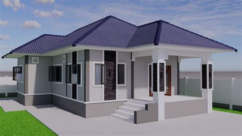 แบบบ้านชั้นเดียว 3ห้องนอน 2ห้องน้ำ 1รับแขก 1ห้องครัว ແບບເຮືອນຊັ້ນດຽວ 3ຫ້ອງນອນ 2ຫ້ອງນໍ້າ 1ຮັບແຂກ