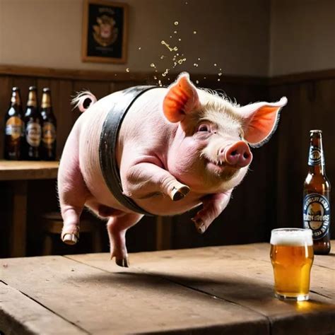 Man Beer Pig