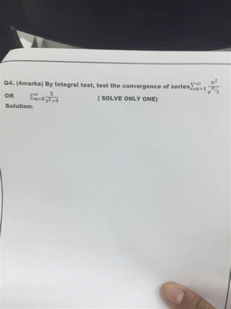 Solved By Integral Test Test Convergence Of Series 1 N