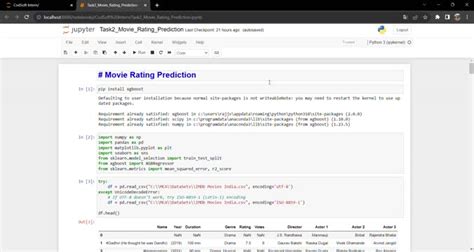 Completed Task 2 Of Movie Rating Prediction At Codsoft Vaibhav Raj Posted On The Topic Linkedin