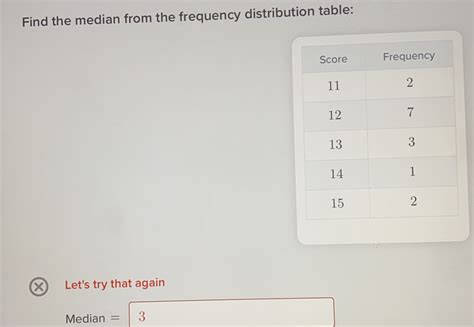 solved find the median from the frequency distribution table let s