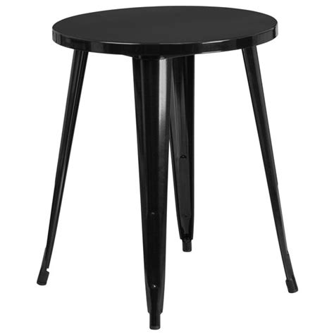 Flash Furniture Commercial Grade 24 Round Black Metal Indoor Outdoor