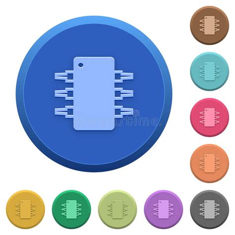 Embossed Integrated Circuit Buttons Stock Vector Illustration Of Bronze Edge 186268213