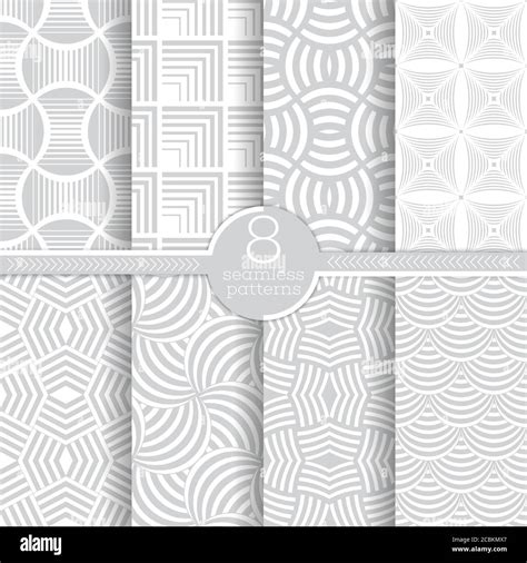 Set Of Vector Seamless Patterns Stylish Modern Geometric Textures Seamless Backgrounds With