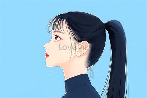 자신감 있는 아시아 소녀 프로필 일러스트 무료 다운로드 Lovepik