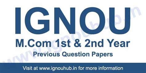 Ignou M Com Previous Question Papers Ignou M Com Question Papers