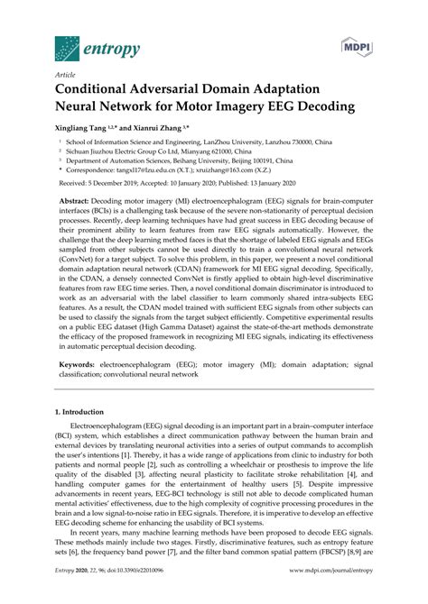 Pdf Conditional Adversarial Domain Adaptation Neural Network For Motor Imagery Eeg Decoding