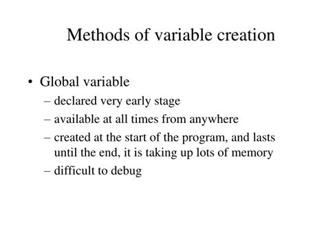 Ppt Methods Of Variable Creation Powerpoint Presentation Free