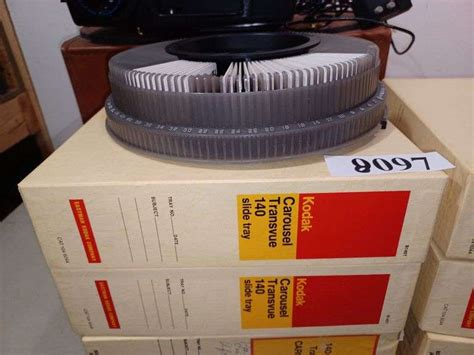 Kodak Carousel Slide Projector And Eight Trays Mark Van Hook Auctioneer