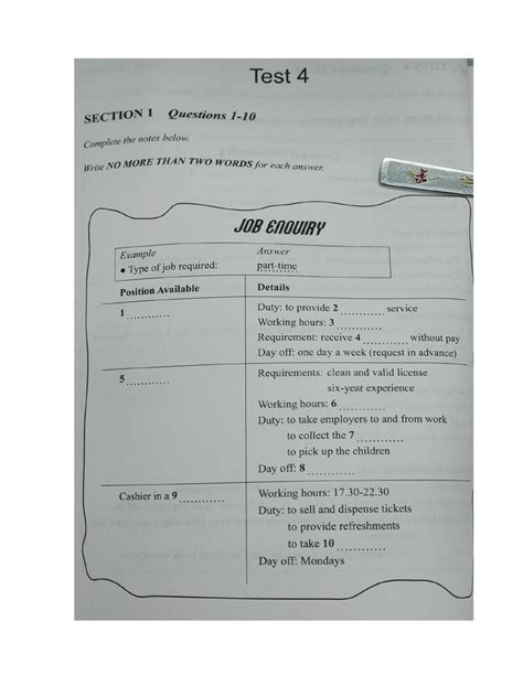 03 08 2024 real exam part 1 listening pdf