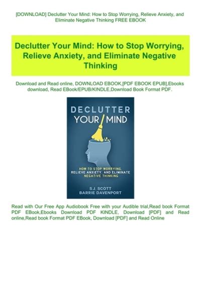 [download] Declutter Your Mind How To Stop Worrying Relieve Anxiety And Eliminate Negative