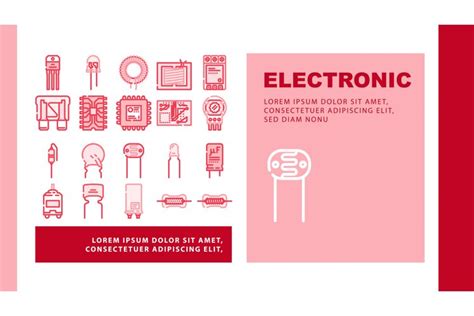 Component Electronic Chip Landing Header Vector