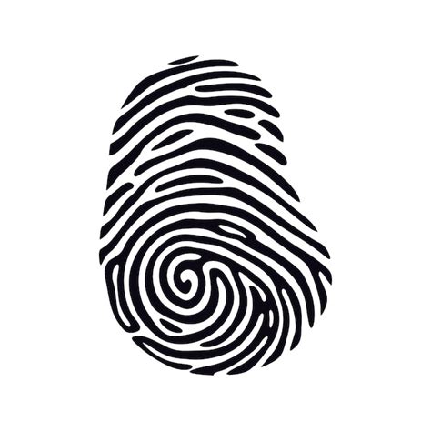 Silueta De Huella Dactilar En Color Negro Sólo Completo Vector Premium