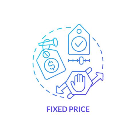 Fixed Price Blue Gradient Concept Icon Procurement Contract Abstract Idea Thin Line