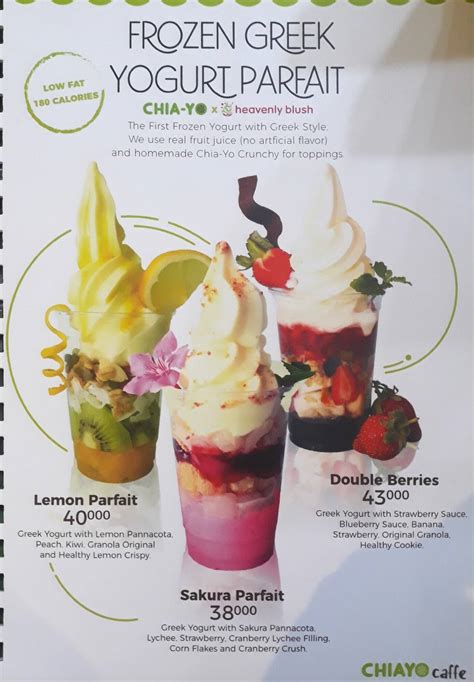 Menu At Chia Yo Jakarta Kemang Village Lippo Mall