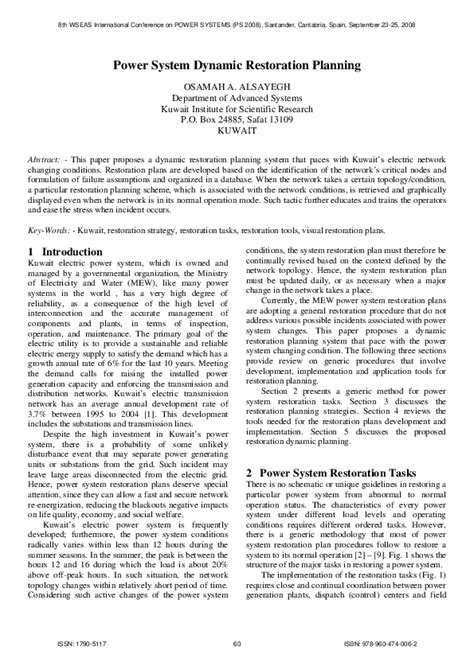 Pdf Power System Dynamic Restoration Planning