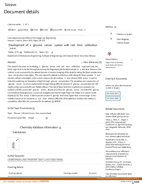 Pdf Development Of A Glucose Sensor System With Real Time Calibration