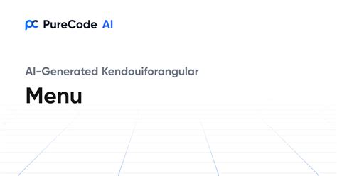 Build Great Kendouiforangular Menu Components Faster Using Ai Tools