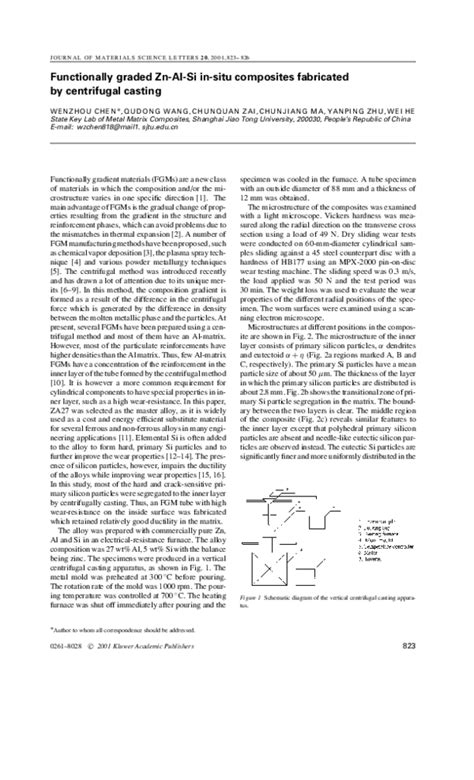 Pdf Functionally Graded Zn Ai Si In Situ Composites Fabricated By Centrifugal Casting