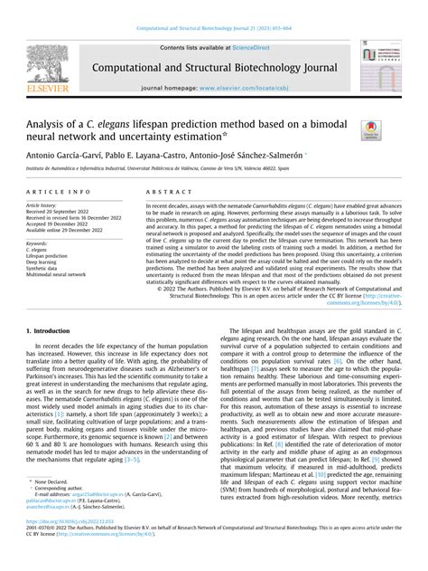 Pdf Analysis Of A C Elegans Lifespan Prediction Method Based On A Bimodal Neural Network And
