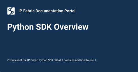 Python Sdk Overview Ip Fabric Documentation Portal