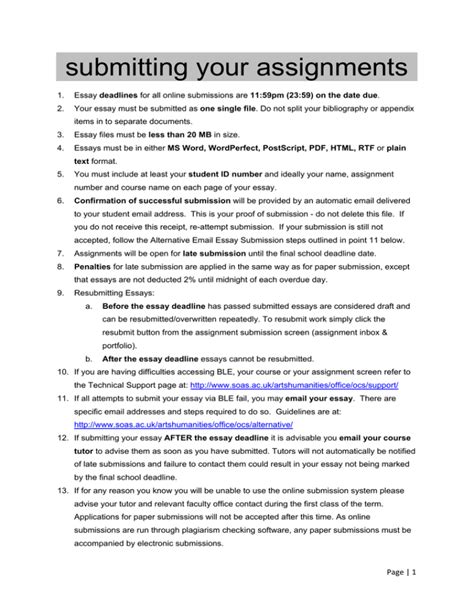 Submitting Your Assignments