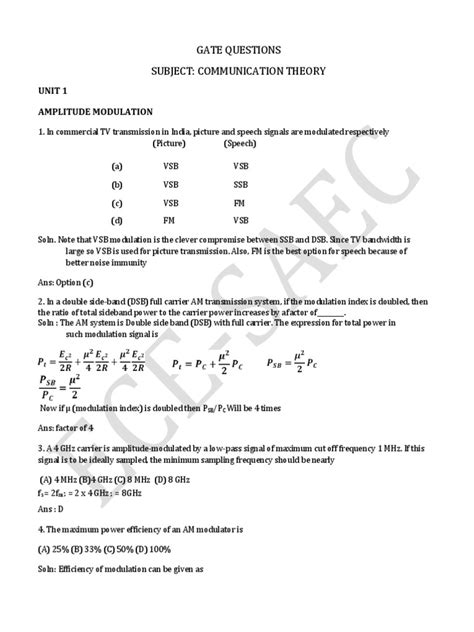 Communication Theory Pdf Frequency Modulation Detector Radio