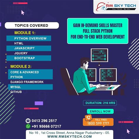 Rm Skytech Puducherry On Linkedin Full Stack Python Developer Course Pondicherry Rm Sky Tech