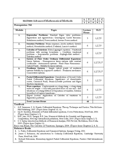 Mat5005 Advanced Mathematical Methods Th 1 Ac40 Pdf Eigenvalues And Eigenvectors