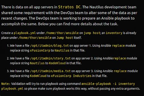 ansible replace module kodekloud